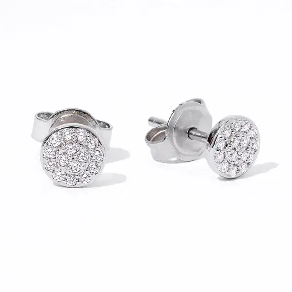 DIAMONBLISS Round Pave Earrings - White