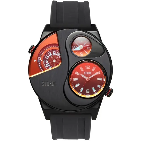 STORM Navitrek Dual Time Watch - Black/red