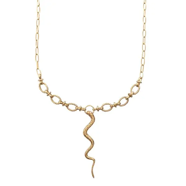 IN CAUDA VENENUM Wadjet Snake Pendant Necklace - Gold