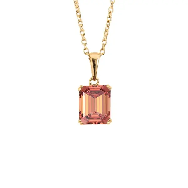 JUVETTI  Thamani Padparadscha Sapphire Pendant Necklace - Gold/yellow