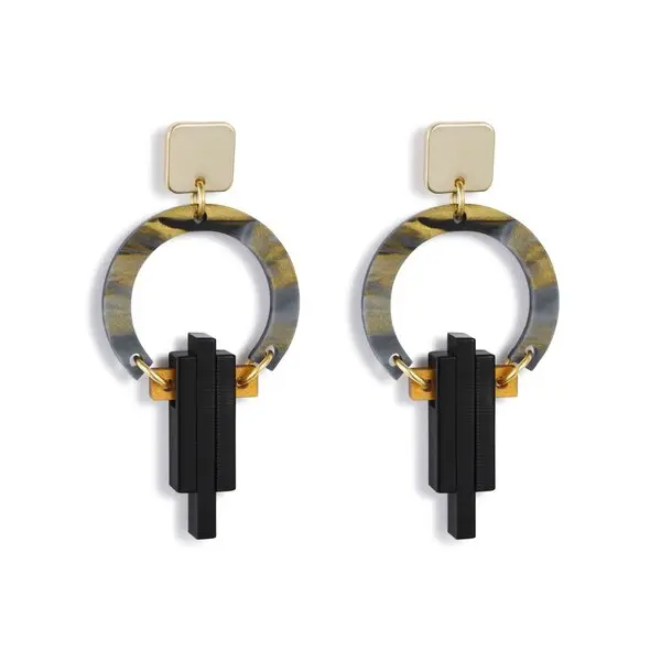 TOOLALLY Petite Art Deco Chandeliers - Black/gold