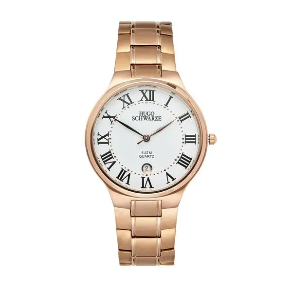 BERMUDA WATCH COMPANY Hugo Schwarze Kahlo & White Bracelet Watch - Rose Gold