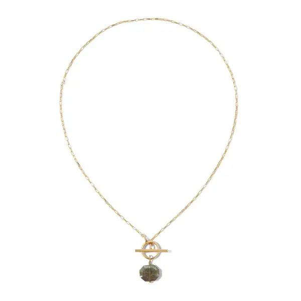 HEATHER HAWKINS Labradorite Toggle Necklace - Blue