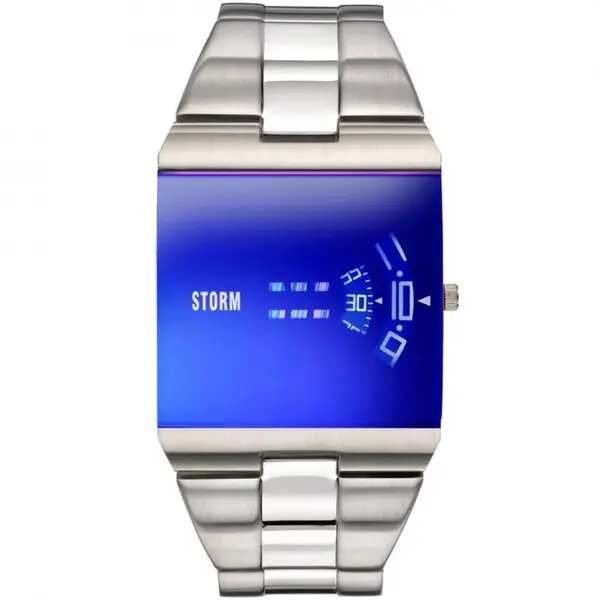 STORM Square Lazer Blue Watch - Silver/blue