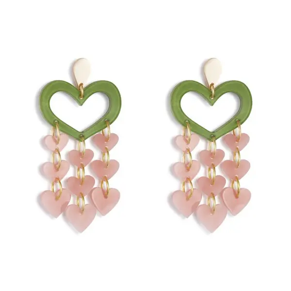 TOOLALLY Heart Chandeliers - Pink/green