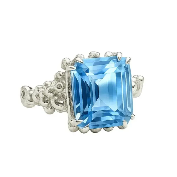 DAINTY LONDON Aurelia Sky Topaz Ring - Blue