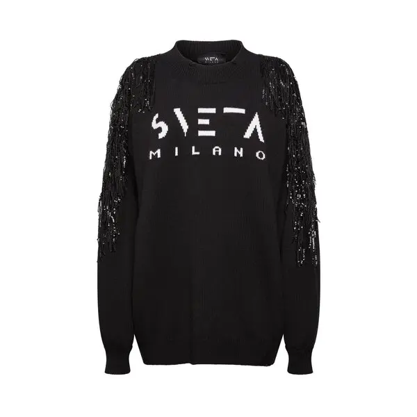 SVETA MILANO Ermione Long Sweater With Logo