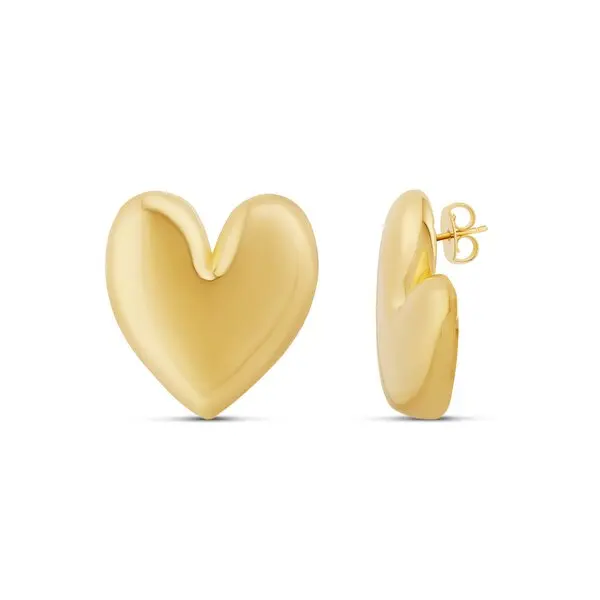 SHYMI Oversized Puffy Heart Earrings - Gold