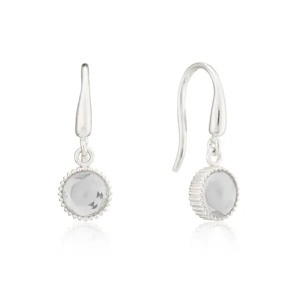 AUREE JEWELLERY Barcelona Silver Amethyst Hook Earrings - Green