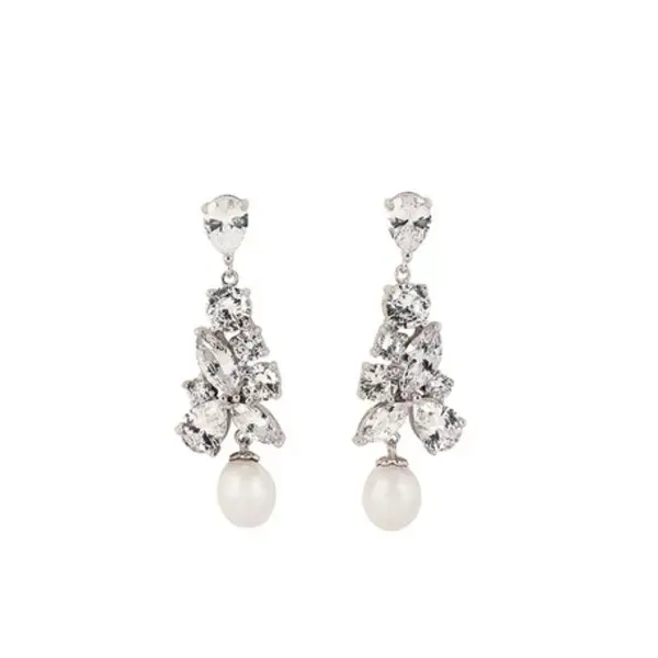 STEPHANIE BROWNE AUSTRALIA Regalia Madame Pearl Earrings - Silver