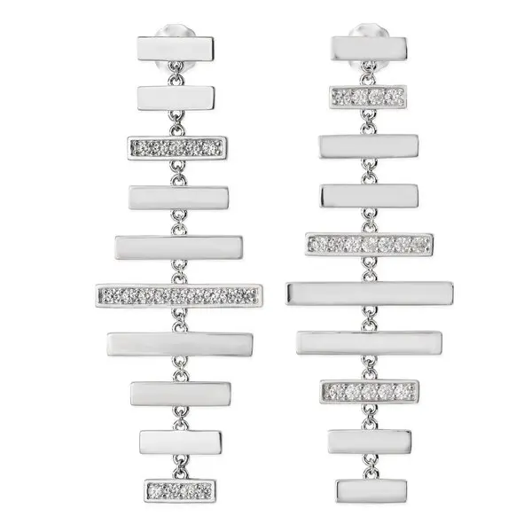 LUCY QUARTERMAINE Solid Sterling Wind Chime Dangle Earrings - Silver