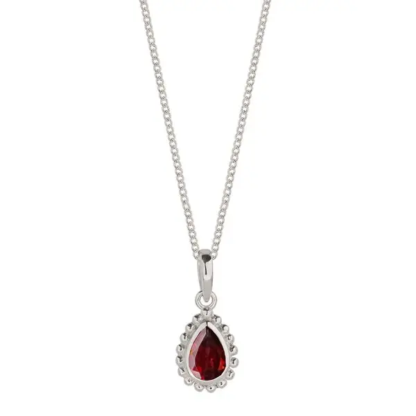 CHARLOTTE'S WEB JEWELLERY Garnet And Sterling Silver Necklace - Red/silver