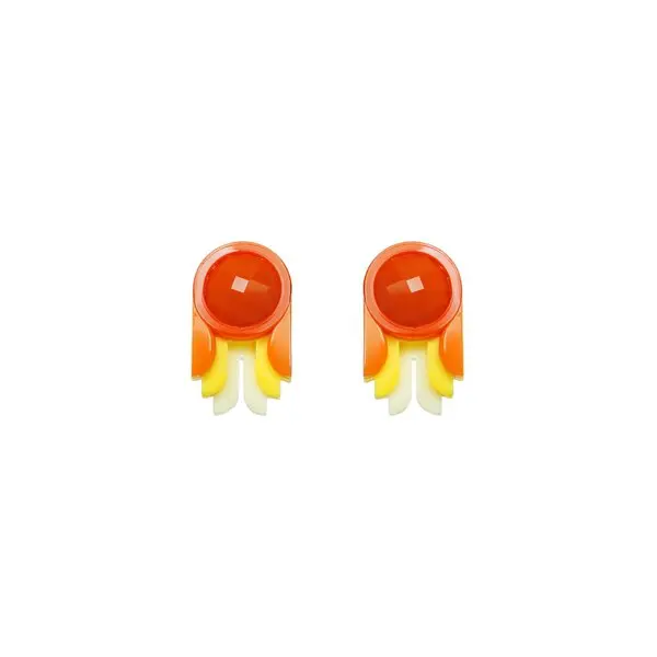 GISSA BICALHO Lilium Acrylic Earrings - Orange