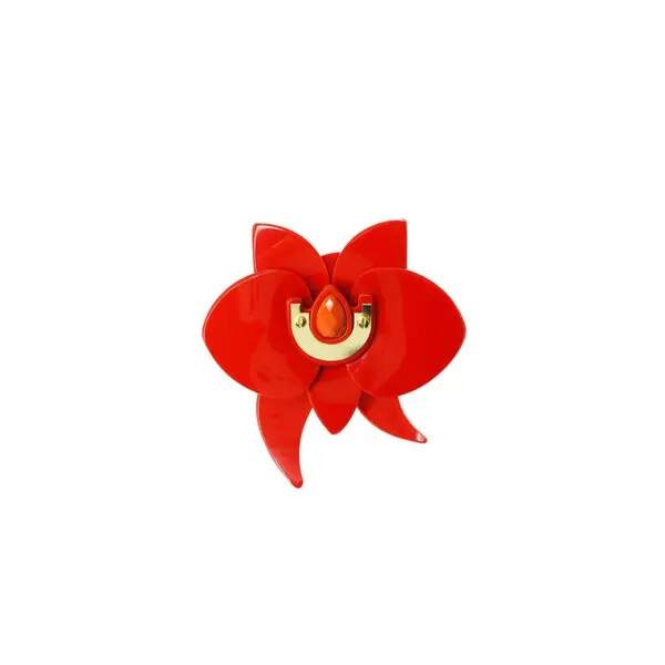 GISSA BICALHO Orchid Brooch - Red