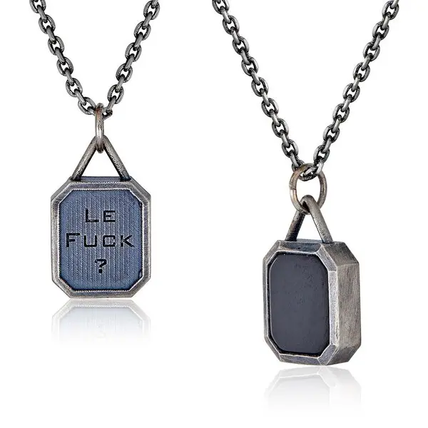 CARTOGRAPHY Black Onyx Pendant In Sterling Silver - Black/grey/silver