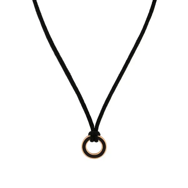 KARMA AND LUCK Onyx Karma Circle Necklace - Black