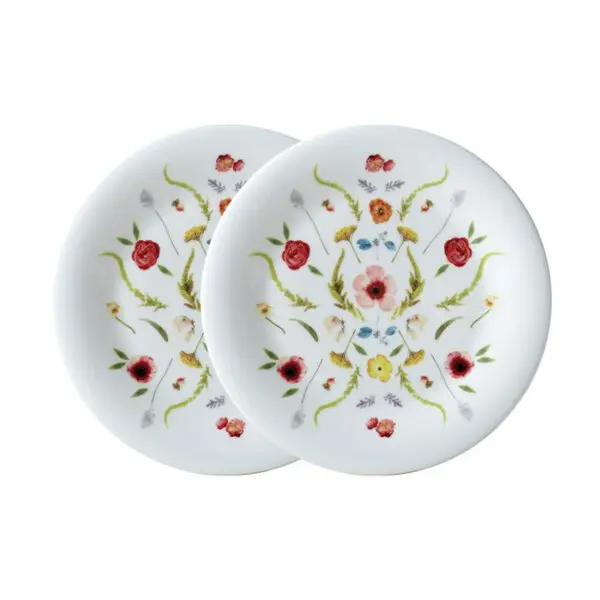 Twig New York Scandinavian Floral Set Of Two Plates - White