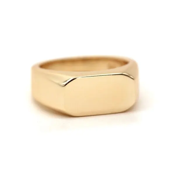 VICSTONENYC FINE JEWELRY Bold Sterling Silver Signet Ring - Rose Gold
