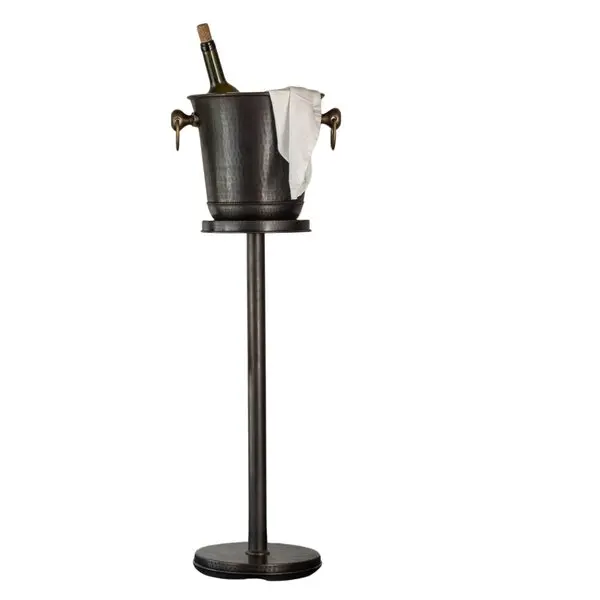 ANATOLIACRAFT Dark Copper Champagne And Ice Bucket With Stand - Black