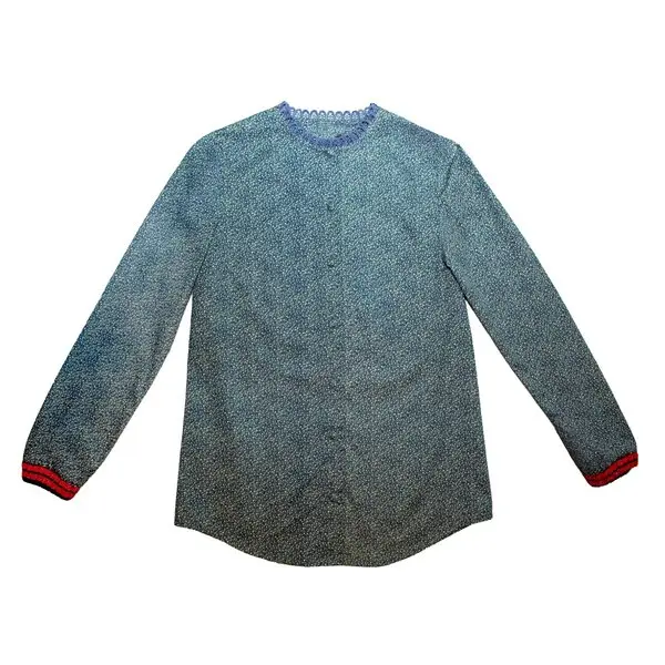 ABSURDE Floral Cotton Shirt With Knit Cuffs