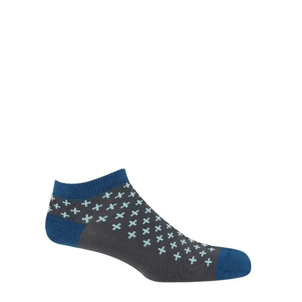 PEPER HAROW - MADE IN ENGLAND Crosslet Trainer Socks - Grey