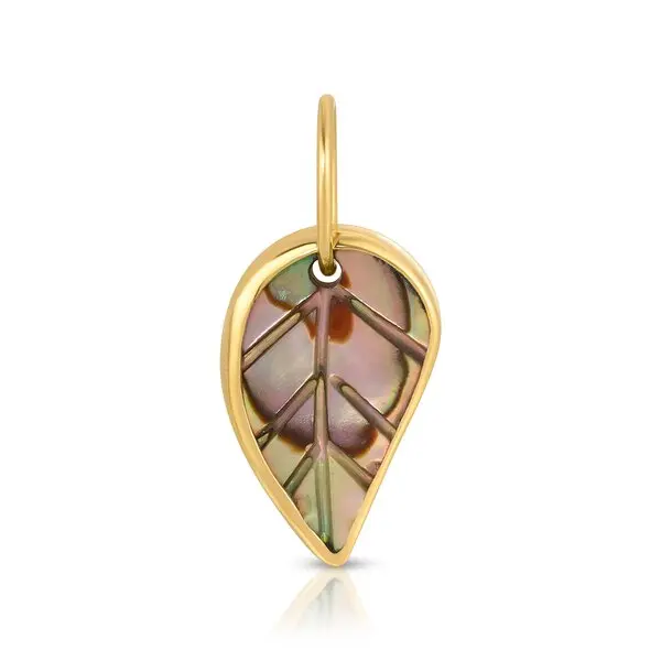 Maya Brenner Designs Abalone Leaf Charm - Gold