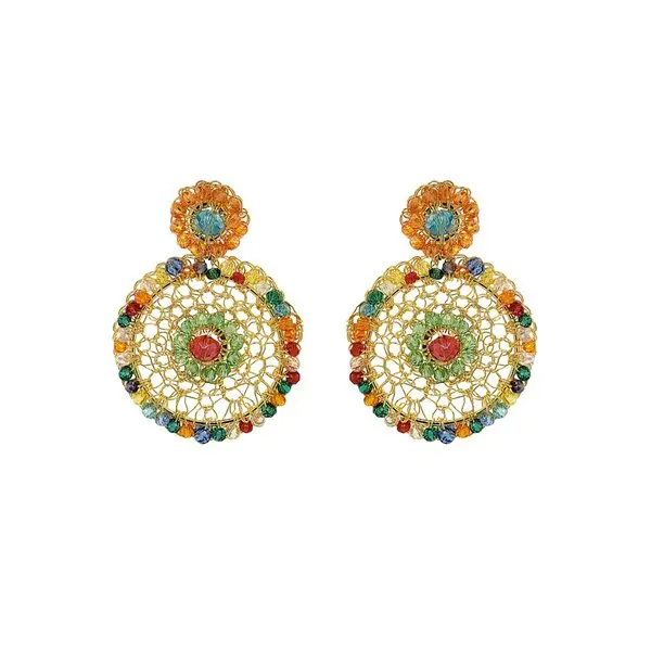 LAVISH BY TRICIA MILANEZE Handmade Crochet Drop Earrings - Gold