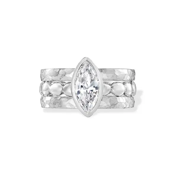 DOWER & HALL Stormi Twinkle Stacking Rings Set - Silver