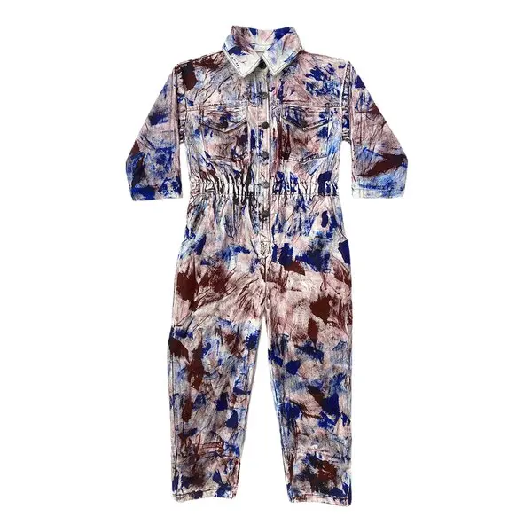 ZASTASTUDIO Tie Dye Denim Jumpsuit - Black