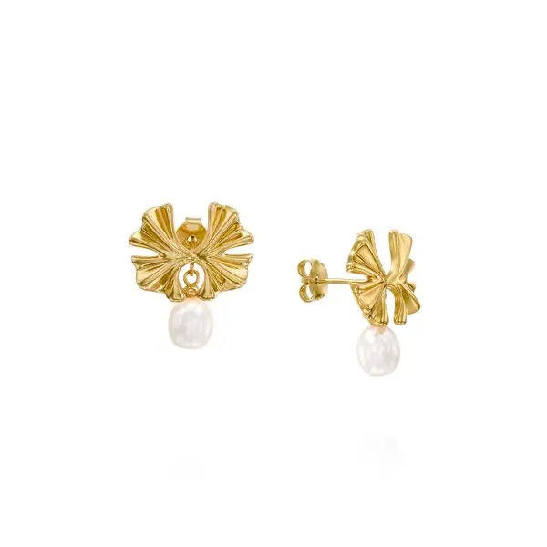 SEREIA OFFICIAL Simone Pearl Earrings - Gold