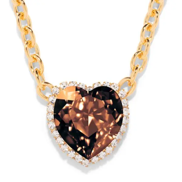 THE PINK REEF Smoke Topaz Heart Necklace - Brown