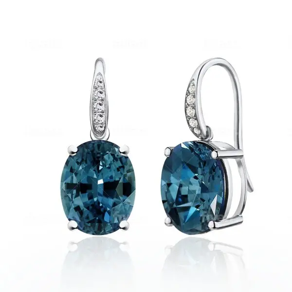 KAI FINE JEWELRY Drop Earrings With London Blue Topaz And Diamond - Blue/silver