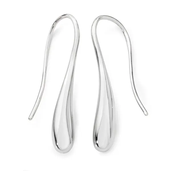 LUCY QUARTERMAINE Solid Sterling Twist Drop Earrings - Silver