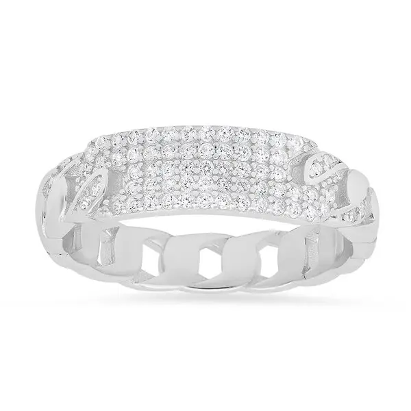 KYLIE HARPER Petite Curb Chain Id Ring - Silver