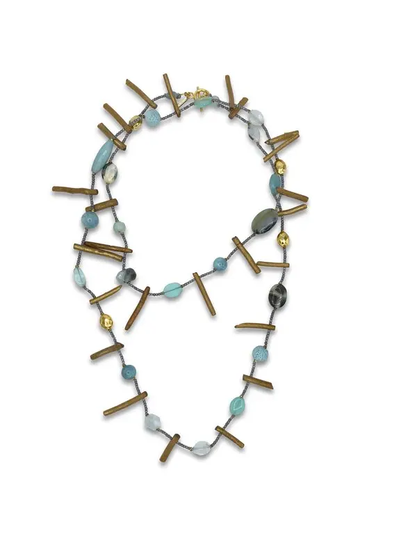 JAREDJAMIN Beach Dunes Gemstone Necklace - Blue