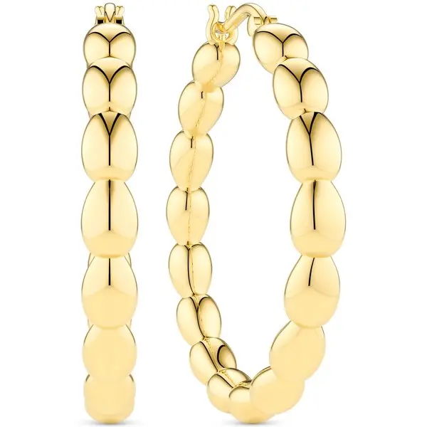 SIF JAKOBS JEWELLERY Goccia Cerchi Pianura Grande Earrings - Gold