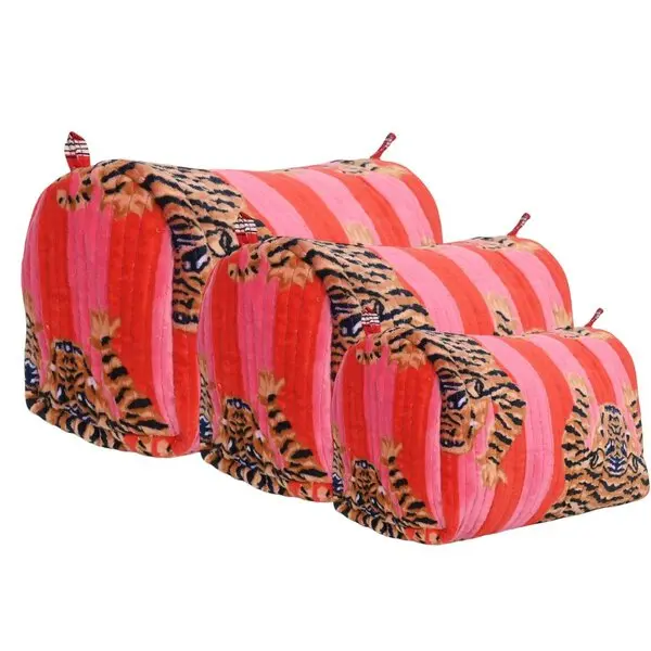 CYC Tibetan Tiger Velvet Three-piece Travel Set - Orange