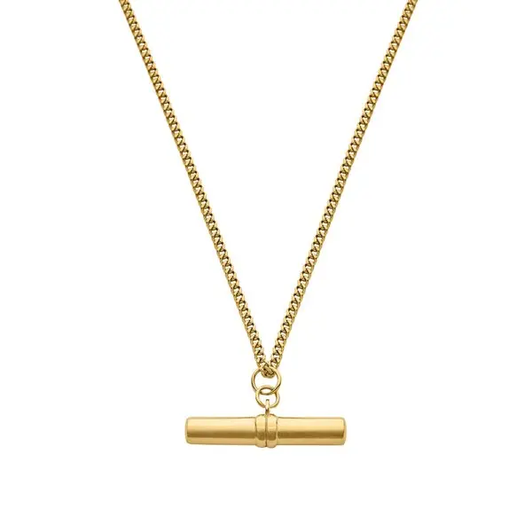 BERMUDA WATCH COMPANY Maivelle Blair T-bar Curb Chain Necklace - Gold