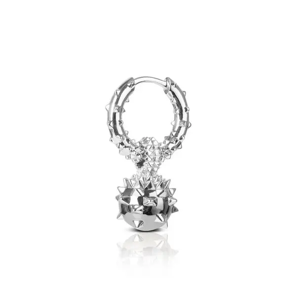 KASUN LONDON Orb Dangle Hoop Earrings - Silver