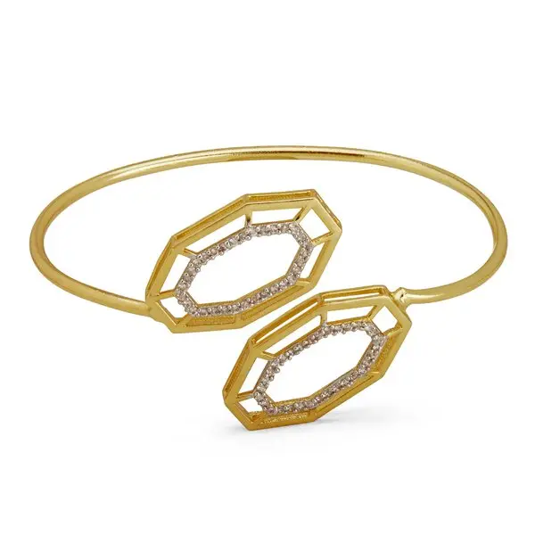 DHWANI BANSAL Adjustable Syra Bangle With Zirconia - Gold