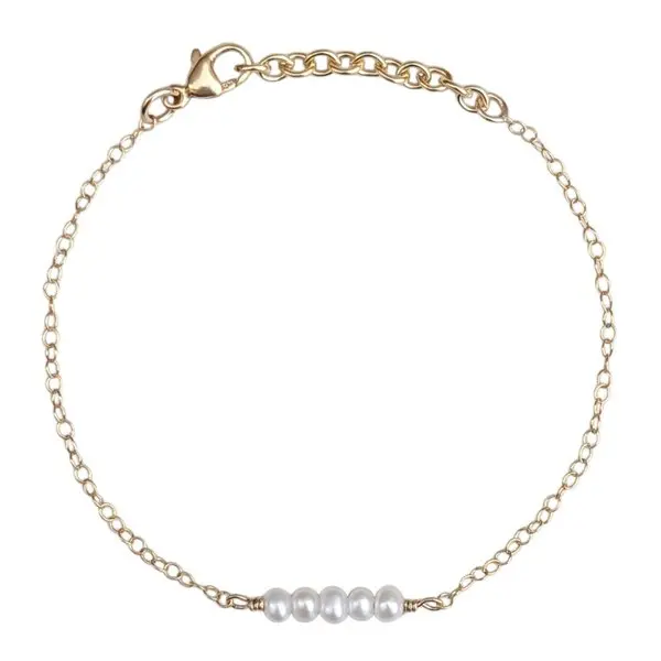 KIRI & BELLE Eliana Pearl Bar Bracelet - Gold