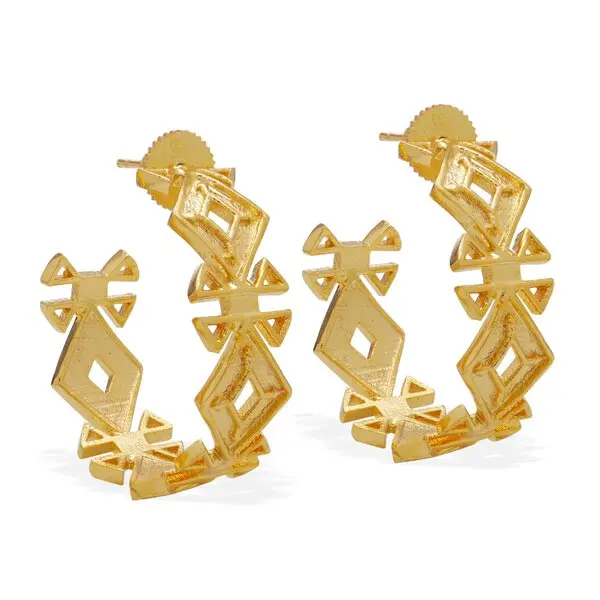 DHWANI BANSAL Safa Hoop Earrings - Gold
