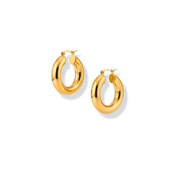 JAREDJAMIN Smooth Doughnut Hoop Earrings - Gold
