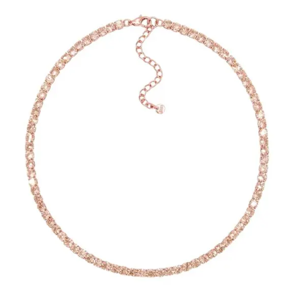 UCHI & SOTO Shikaku Rose Stone Tennis Necklace - Rose Gold