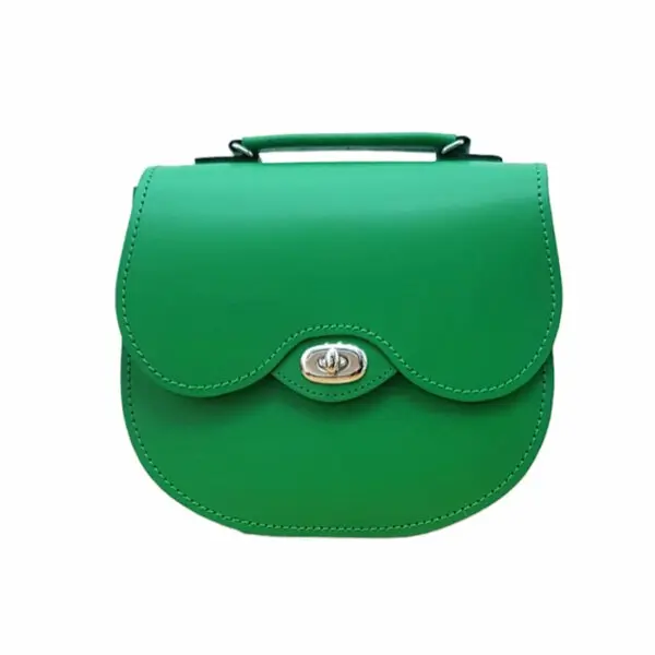 ZATCHELS Handmade Leather Saddle Bag With Twist Lock - Green