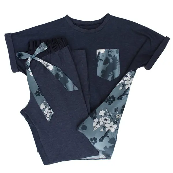 TALLULAH LOVE Moonlight Mist Nightwear Set Hummingbird Print - Blue