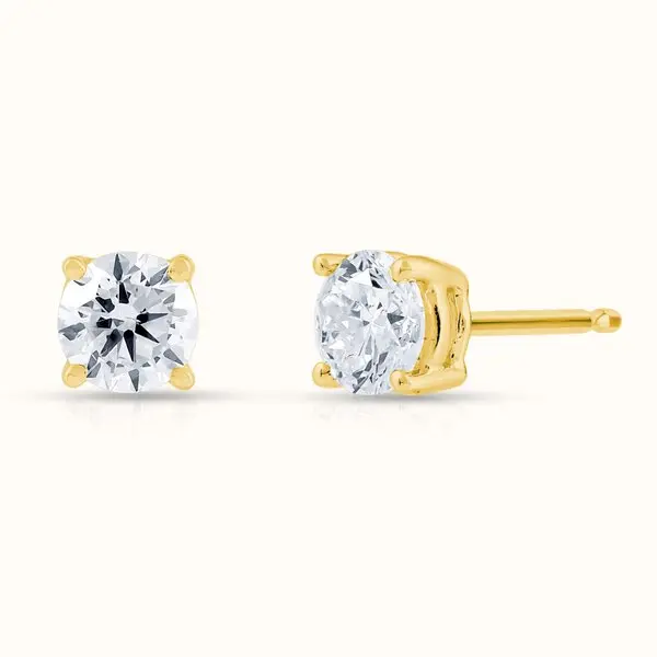 AVIR NEW YORK 14k Gold Lab Grown Diamond Stud Earrings - Yellow