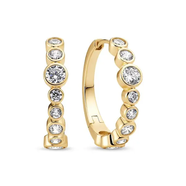 SIF JAKOBS JEWELLERY Sardinien Creolo Earrings - Gold/white