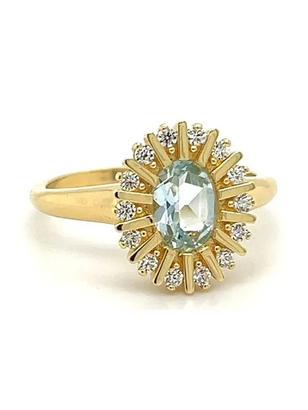 TALISMANIA JEWELRY Headwaters Oval Sky Topaz Ring - Blue