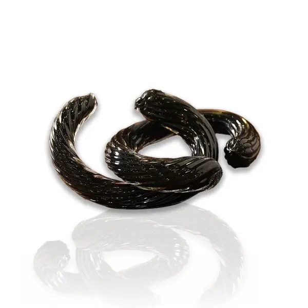 MARLETH Twisted Murano Glass Chain Sculpture - Black